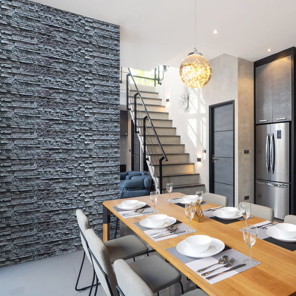 dining room stone wall