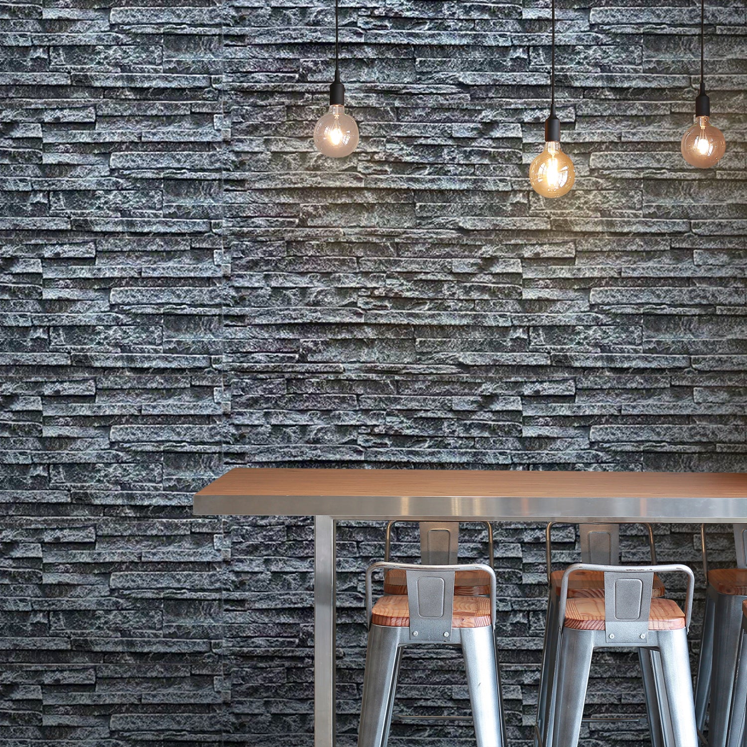 dark stone wall panels